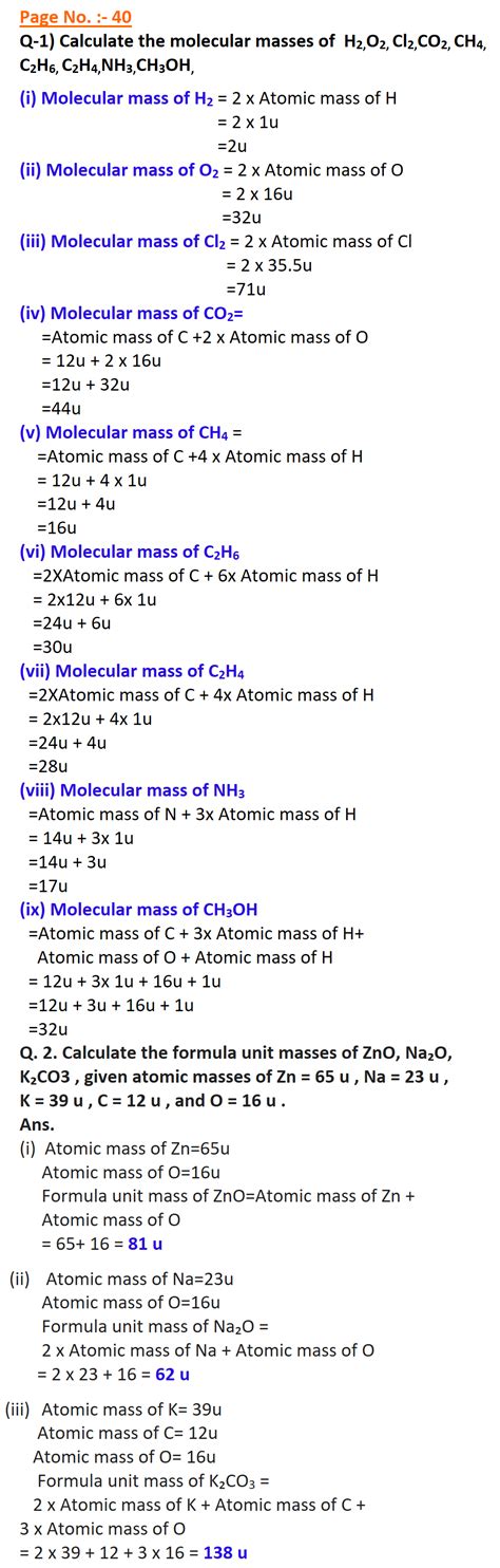 Atoms And Molecules Intext Question Answer Class 9 Ncert Solutions For Class 9 Science