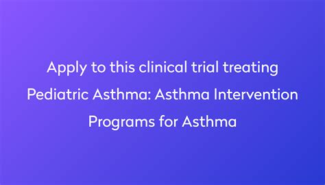 Asthma Intervention Programs For Asthma Clinical Trial 2024 Power