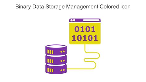 binary data storage management colored icon in powerpoint pptx png and