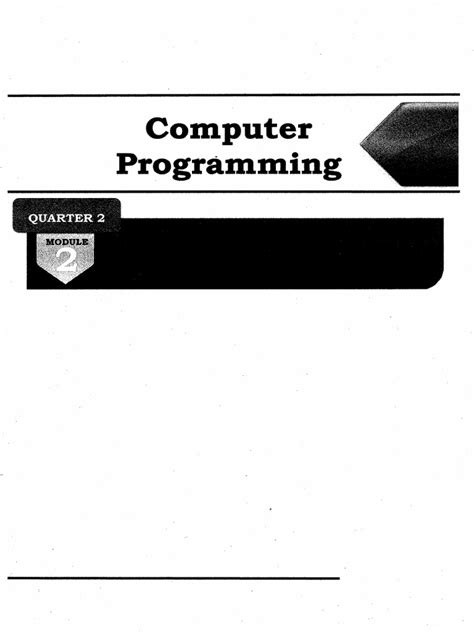 Computer Programming Quarter 2 Module 2 Pdf