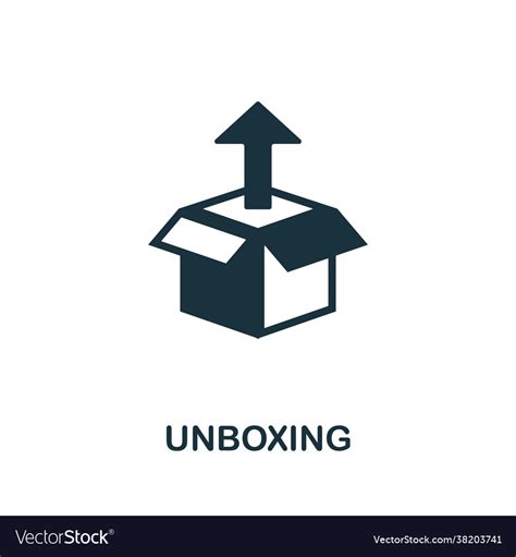 unboxing icon monochrome simple element from vector image