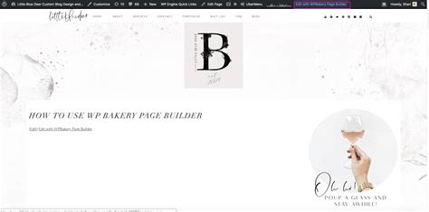 How To Use Wp Bakery Page Builder Little Blue Deer Custom Blog Design And Website Design