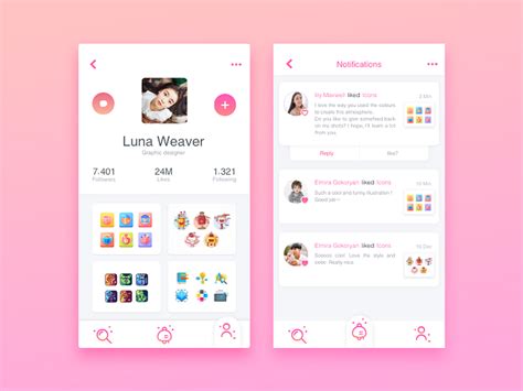 Notification Interface By Luna Xie On Dribbble