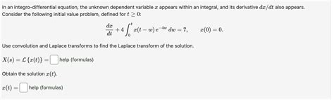In An Integro Differential Equation The Unknown