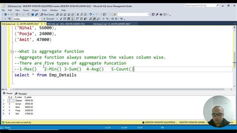 aggregate function in sql session 9 divakarkushwaha9918 youtube