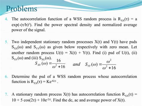 Random Processes Spectral Characteristics Ppt