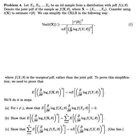 Solved Problem 4 Let X1 X2 … Xn Be An Iid Sample From A