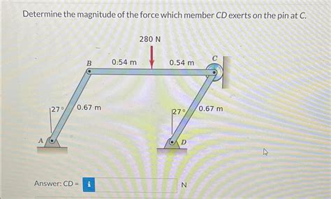 Solved Determine The Magnitude Of The Force Which Member Cd