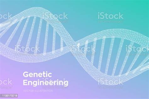 Dna Sequence Concept Binary Code Human Genome Wireframe Digital Dna Molecules Structure Mesh