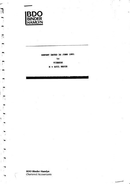 Bdo Binder Hamlyn Report To Vizards Introduction