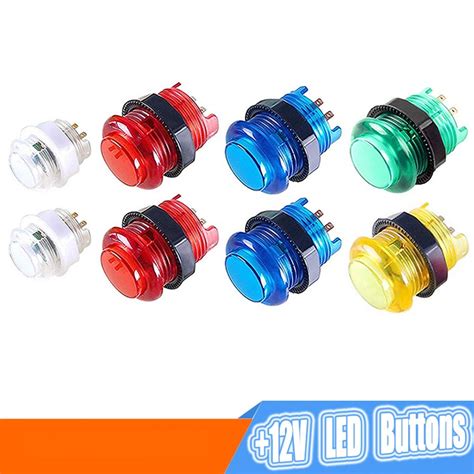 8 Pcs Arcade LED Push Buttons Illuminated Light 6 30mm Buttons 2 24mm Buttons 12V With