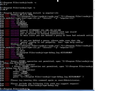 Nodejs Unable To Install Angular Cli Stack Overflow