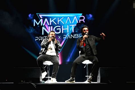 Bollywood Actor Ranbir Kapoor And Singer Pritam During A Promotion
