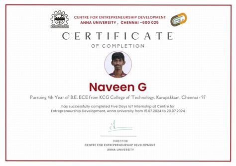 naveen g on linkedin internship iot