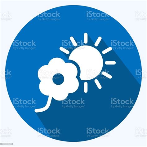 햇빛에 아이콘 꽃 정원 상징을 위해 적당한 긴 그림자 스타일 편집 가능한 간단한 디자인 디자인 템플릿 벡터 간단한 기호 그림