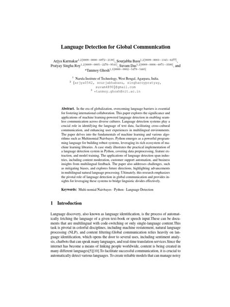 language detection for global communication pdf machine learning