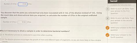 Solved Learned Number Of CFUs CFUs You Discover That Chegg Com