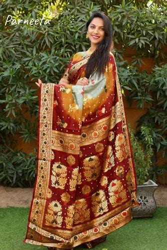 Parneeta Meenakari Bandhej Banarasi Saree At Rs 2999 00 Banarasi
