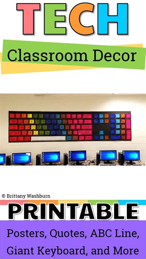 technology themed decor giant keyboard for the computer lab
