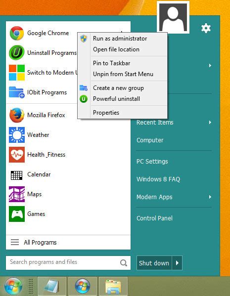 Windows 8 Start Menu Customization