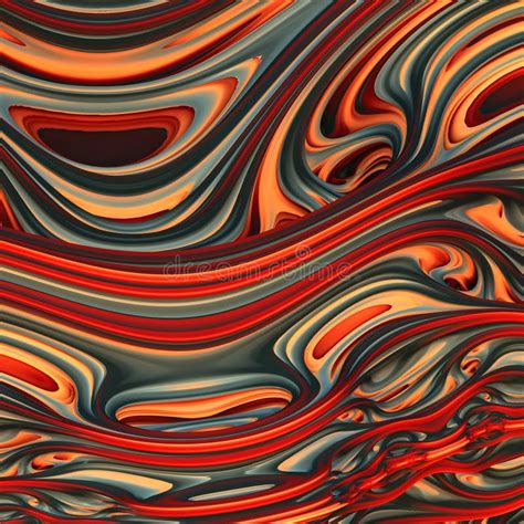 Abstract Red Orange And Grey 3d Waves 3d Illustration 3d Rendering
