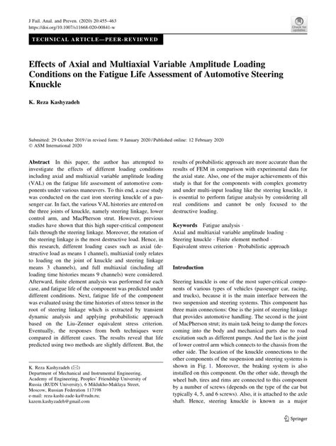 Pdf Effects Of Axial And Multiaxial Variable Amplitude Loading