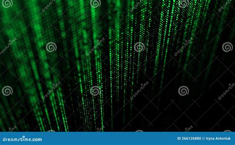 Matrix Texture Of Green Color Halftone Dots Futuristic Abstract