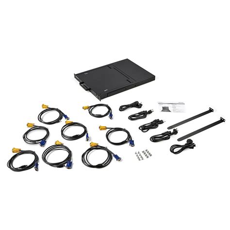 8 Port Kvm Rack Console Met 1 8m Lange Kabels Geïntegreerde Kvm Switch Met 17 Lcd