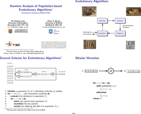 Runtime Analysis Of Population Based Evolutionary Algorithms Proceedings Of The Genetic And