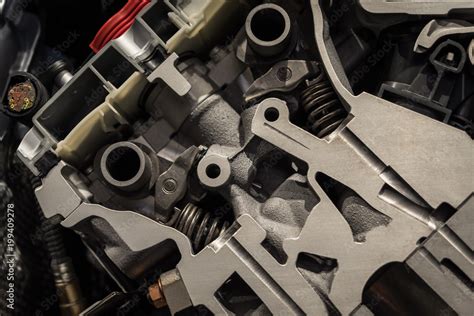 Mechanism Of Engine In A Modern Car Stock Photo Adobe Stock