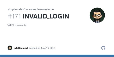 Invalidlogin · Issue 171 · Simple Salesforcesimple Salesforce · Github