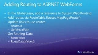 ASP NET Routing Deep Dive PPTX Web Design And HTML Internet