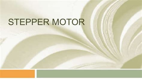 Stepper Motor Ppt Pptx Robotics Technology And Computing