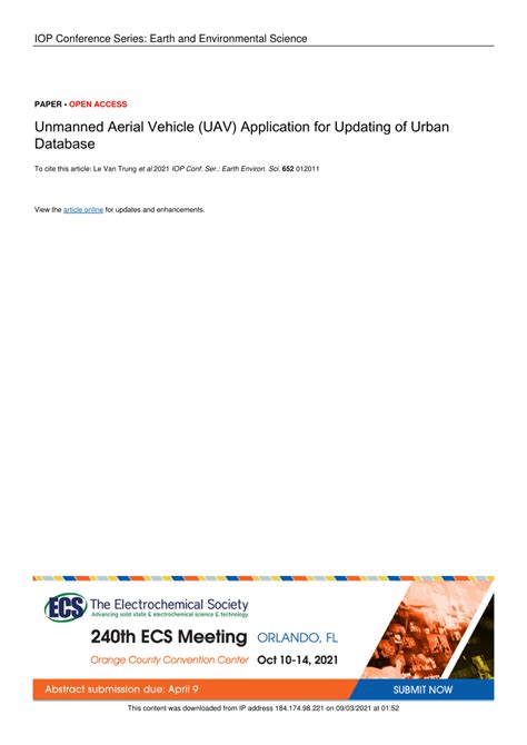 Pdf Unmanned Aerial Vehicle Uav Application For Updating Of Urban Database