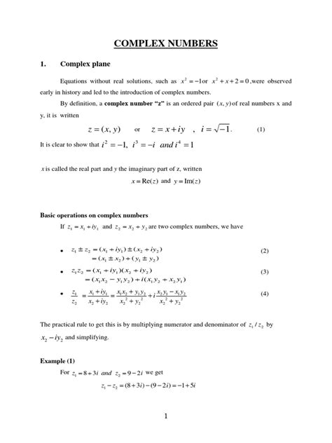 Complex Revision From Doctor Pdf Complex Number Euclidean Geometry