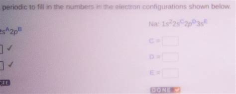 solved periodic to fill in the numbers in the electron configurations