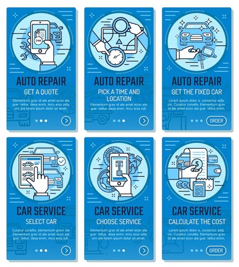 premium vector car service auto repair mobile application