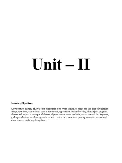Java Notes Unit2 Pdf Method Computer Programming Constructor