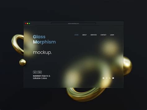 Premium Psd 3d Web Interface Mockup With Glass Morphism