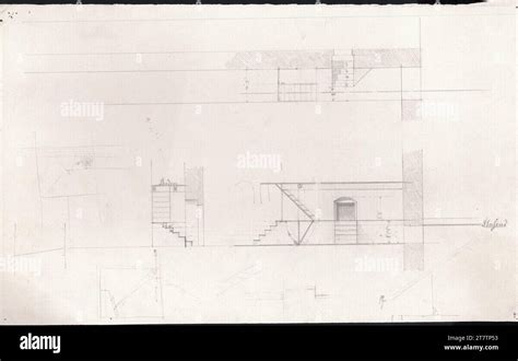 Ferdinand Kirschner Architekt In Vienna I Hofburg Old Burgtheater Staircase Sketch