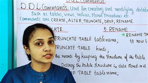 Sql Ddl Commands And Its Syntax Chapters Malayalam Youtube