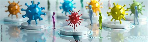 Icon Scatter Plot With Cute Creatures Interacting On A Solid Background