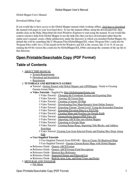 Global Mapper Users Manual Pdf World Wide Web Internet And Web