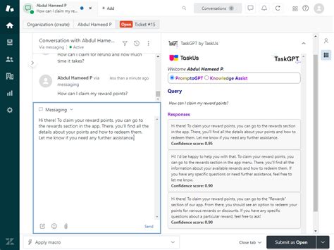 Taskgpt By Taskus App Integration With Zendesk Support