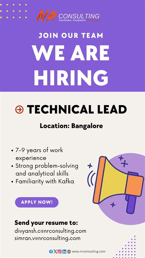 join us as a technical lead in bangalore nr consulting