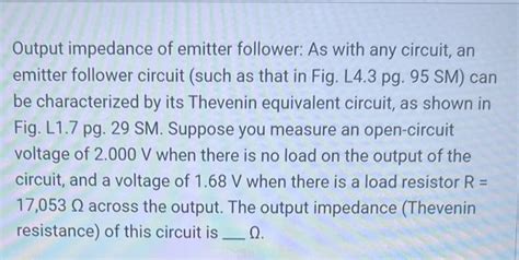 solved output impedance of emitter follower as with any