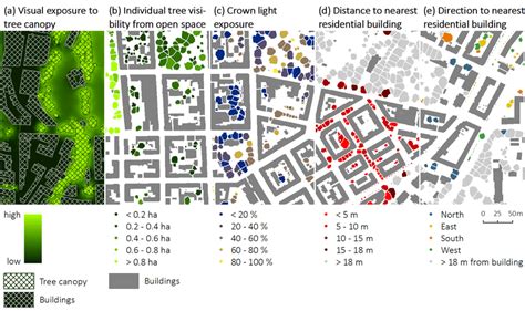 1 examples of modelling spatial contextual factors of urban trees with