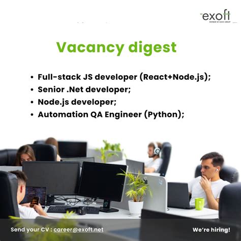 Exoft Is Hiring 📌 Automation Qa Engineer Python 📌 Full Stack Js Anastasiia Konchakivska