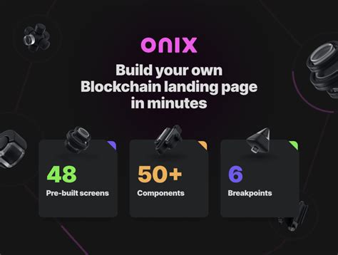 onix blockchain landing page ui design kit professional template kits