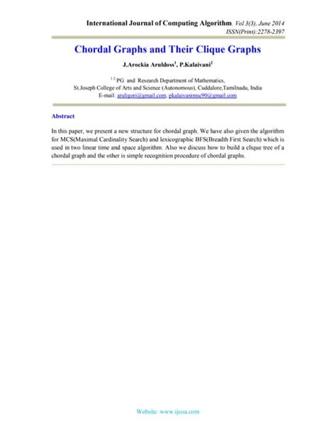Chordal Graphs And Their Clique Graphs Pdf